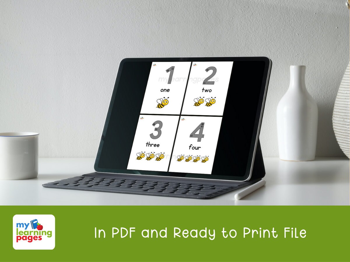 Number Flashcards, Numbers 1-20, Preschool, Homeschool, Printable ...