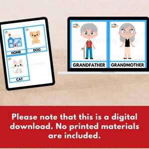 Family Members Flash Cards - Etsy