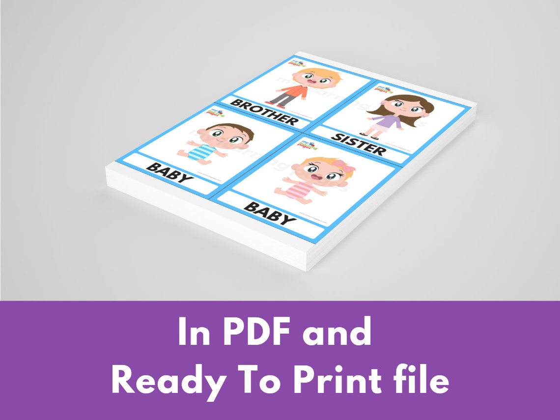 Family Members Flash Cards - Etsy