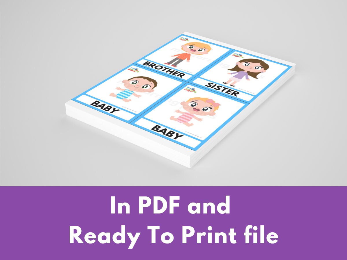 Family Members Flash Cards - Etsy