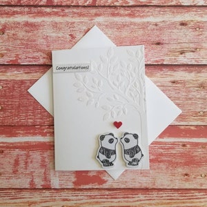 Panda Wedding Card. Wedding Card With Kissing Pandas. Congratulations ...