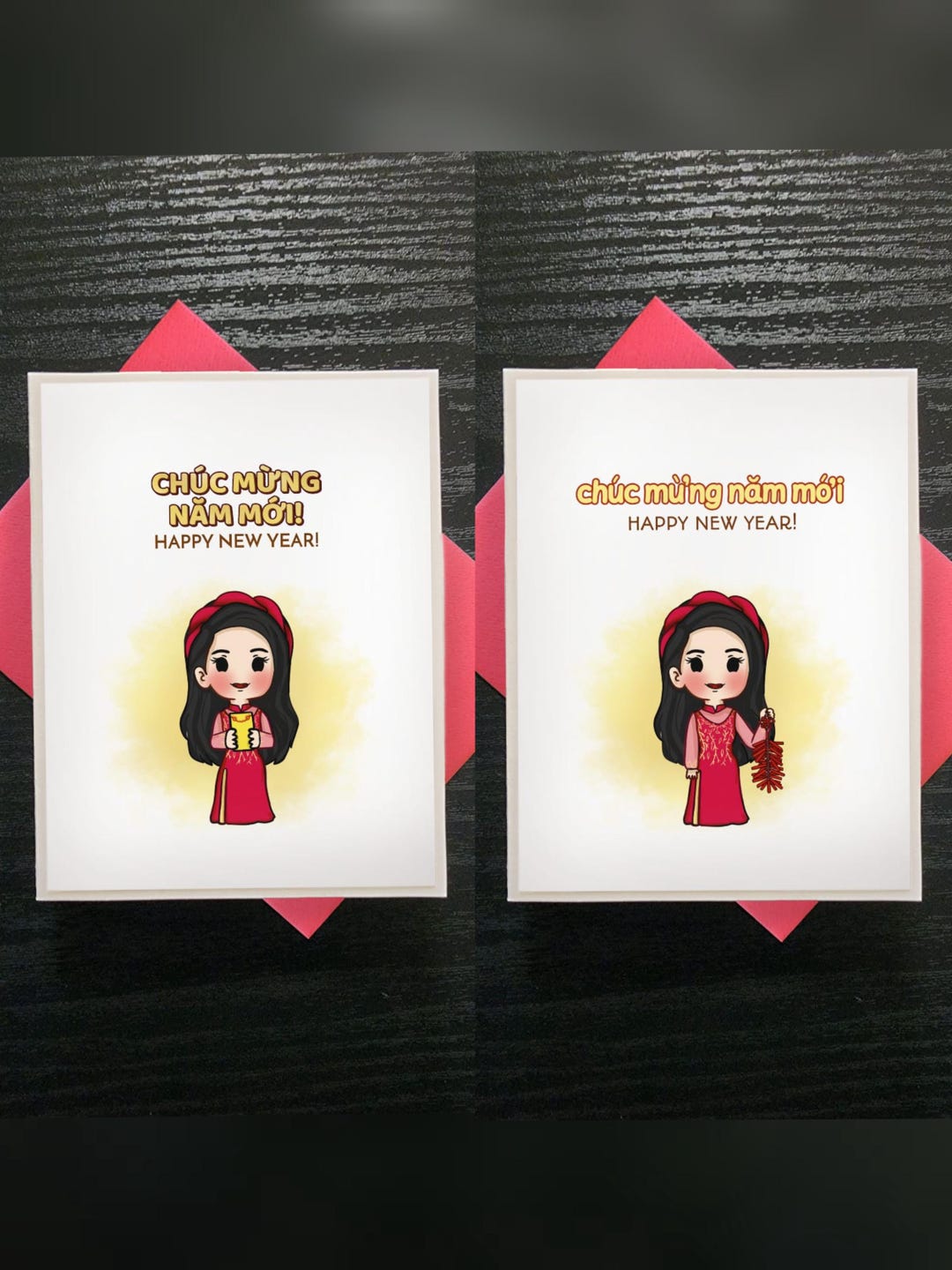 Chuc Mung Nam Moi Card. Vietnamese New Year. Lunar New Year Card ...