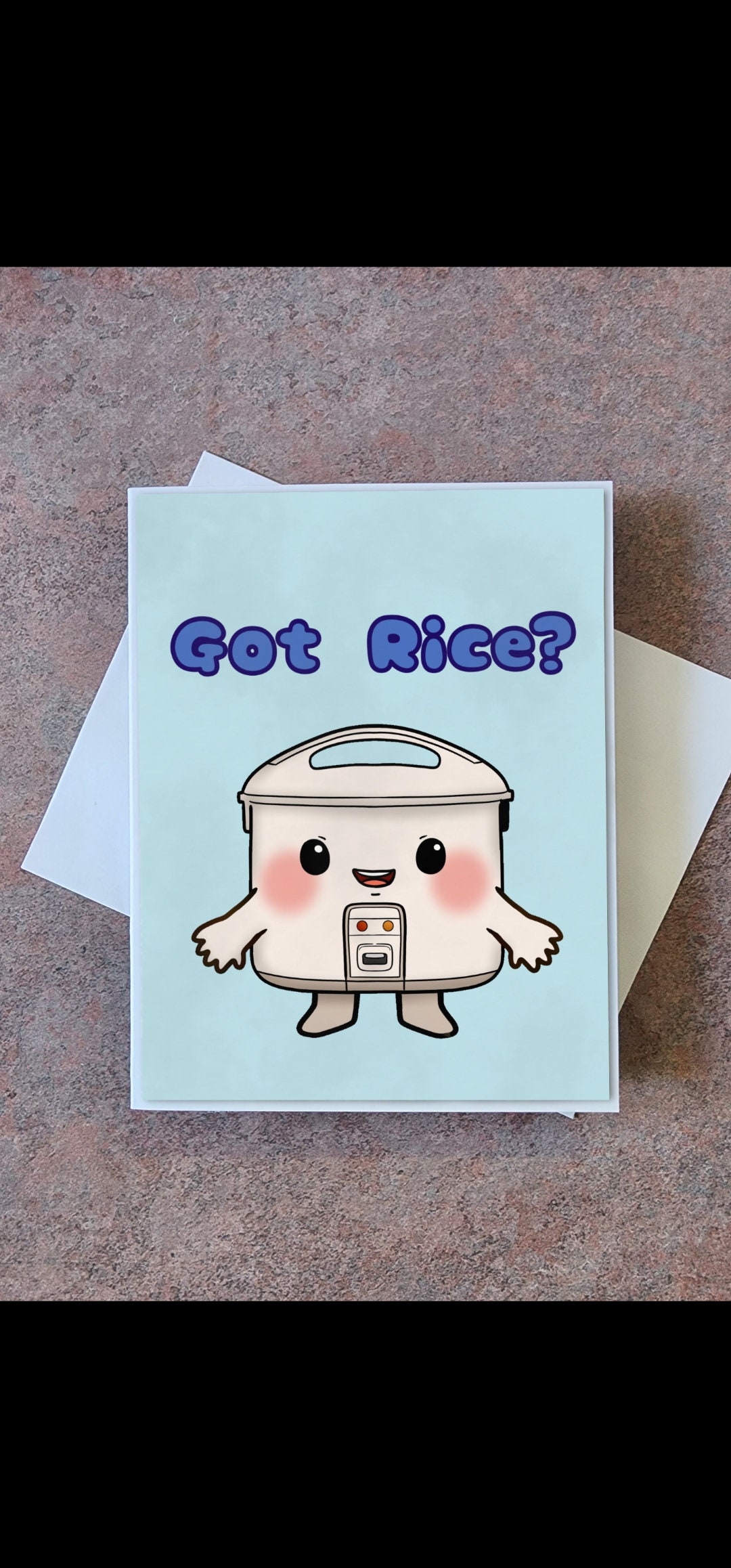 Got Rice Card! Rice Cooker Just Card Because Card. Rice Pun Card. Food ...