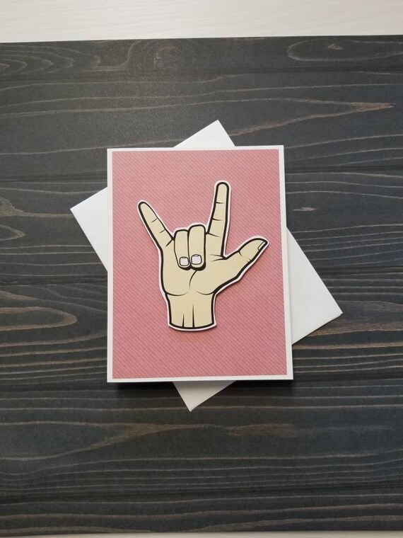 I Love You American Sign Language Card. ASL Love Card. | Etsy