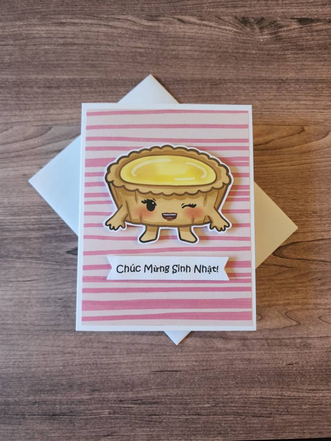 Vietnamese Birthday Card. Egg Tart Birthday Card. Vietnamese Happy ...
