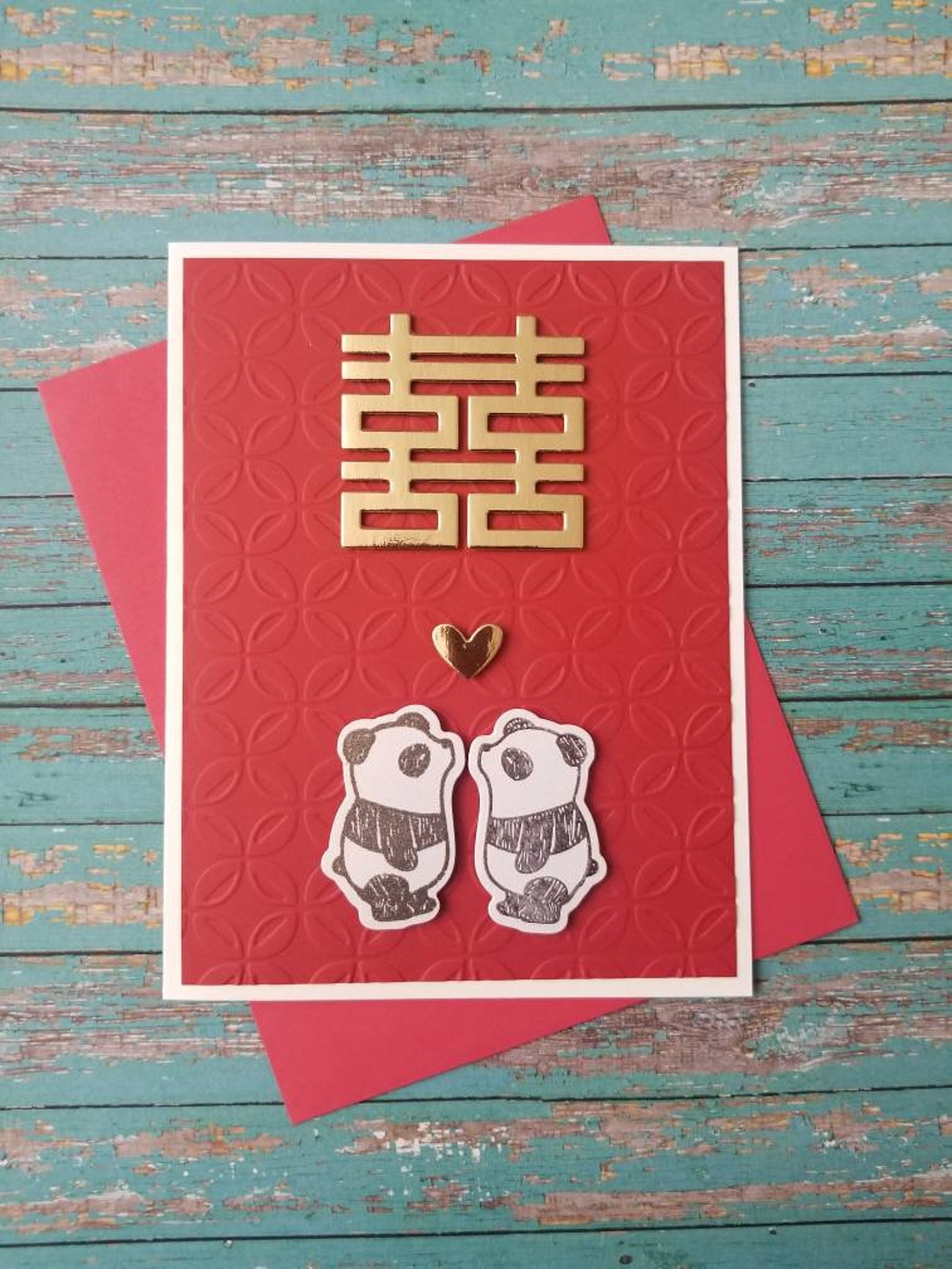 Panda Wedding Card. Wedding Card With Kissing Pandas. - Etsy
