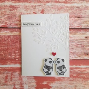Panda Wedding Card. Wedding Card With Kissing Pandas. Congratulations ...