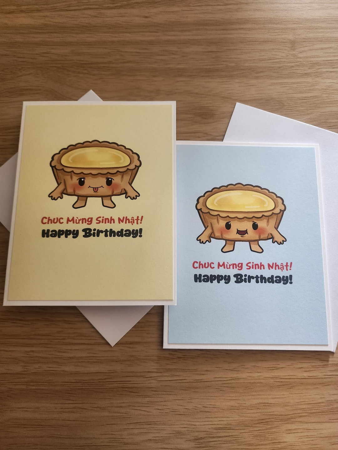 Vietnamese Birthday Card. Egg Tart Birthday Card. Vietnamese Happy ...