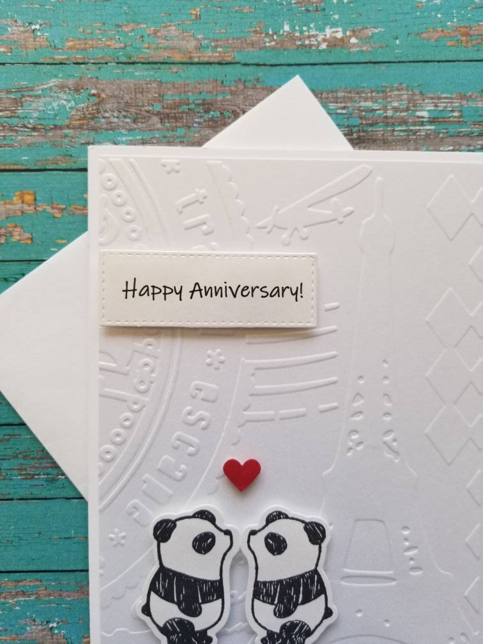 Panda Anniversary Card. Anniversary Card With Pandas. Kissing - Etsy