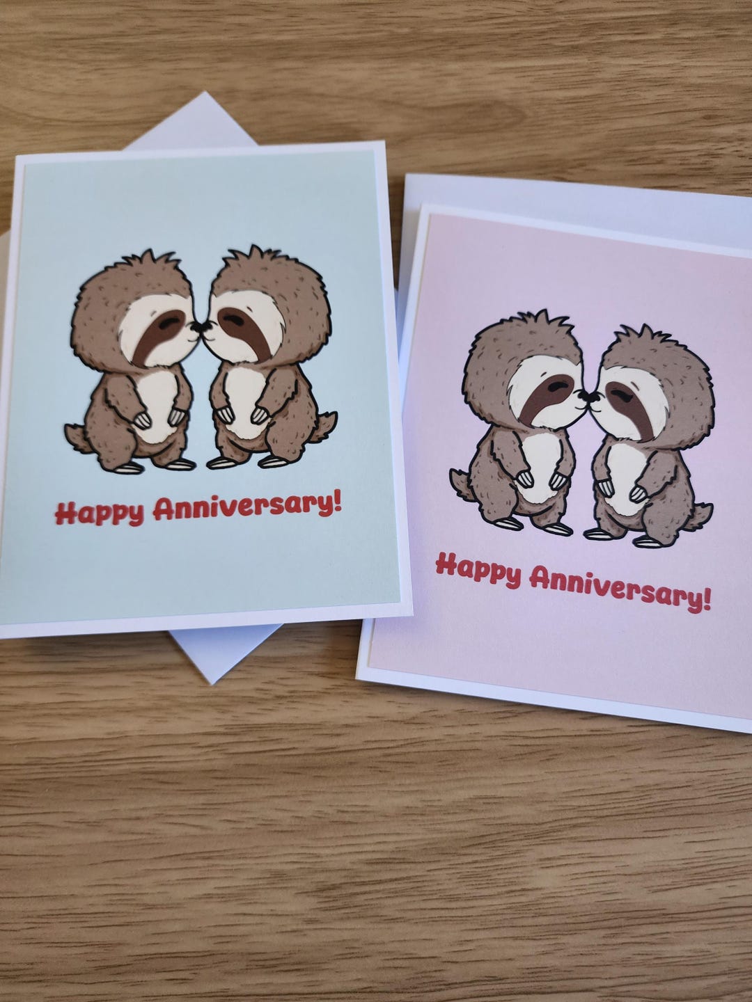 Sloth Anniversary Card. Anniversary Card With Sloths. Kissing Sloth ...