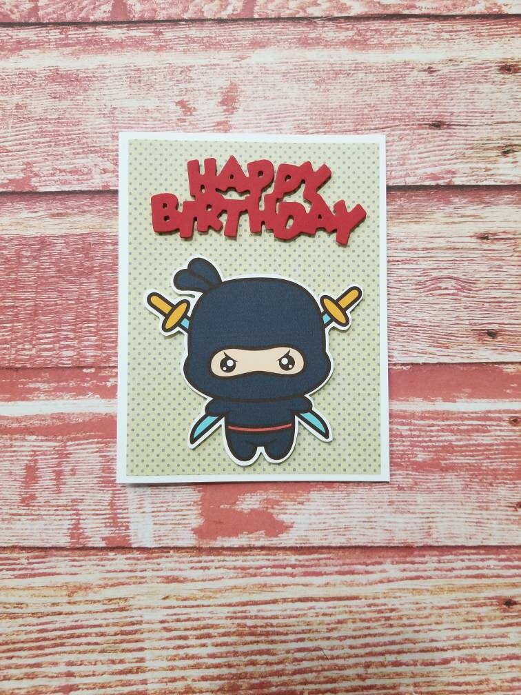 Ninja Happy Birthday Card. Ninja Birthday Card. Karate Happy - Etsy