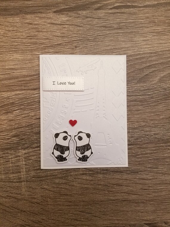 Panda I Love You Card. Panda Anniversary Card. Panda Love Card | Etsy