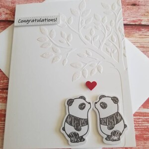 Panda Wedding Card. Wedding Card With Kissing Pandas. Congratulations ...