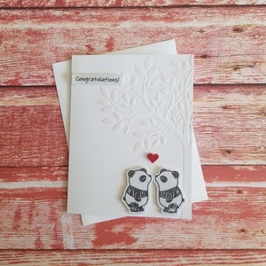 Panda Wedding Card. Wedding Card With Kissing Pandas. Congratulations ...