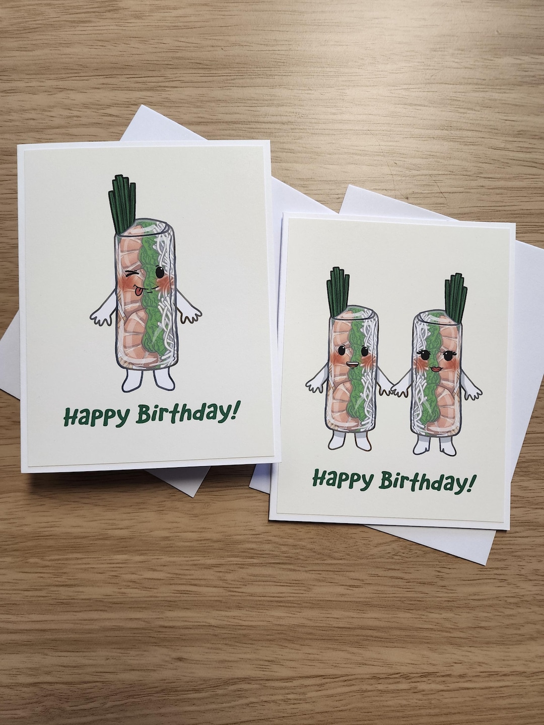 Goi Cuon Card. Spring Roll Card. Vietnamese Birthday Card. Vietnamese ...