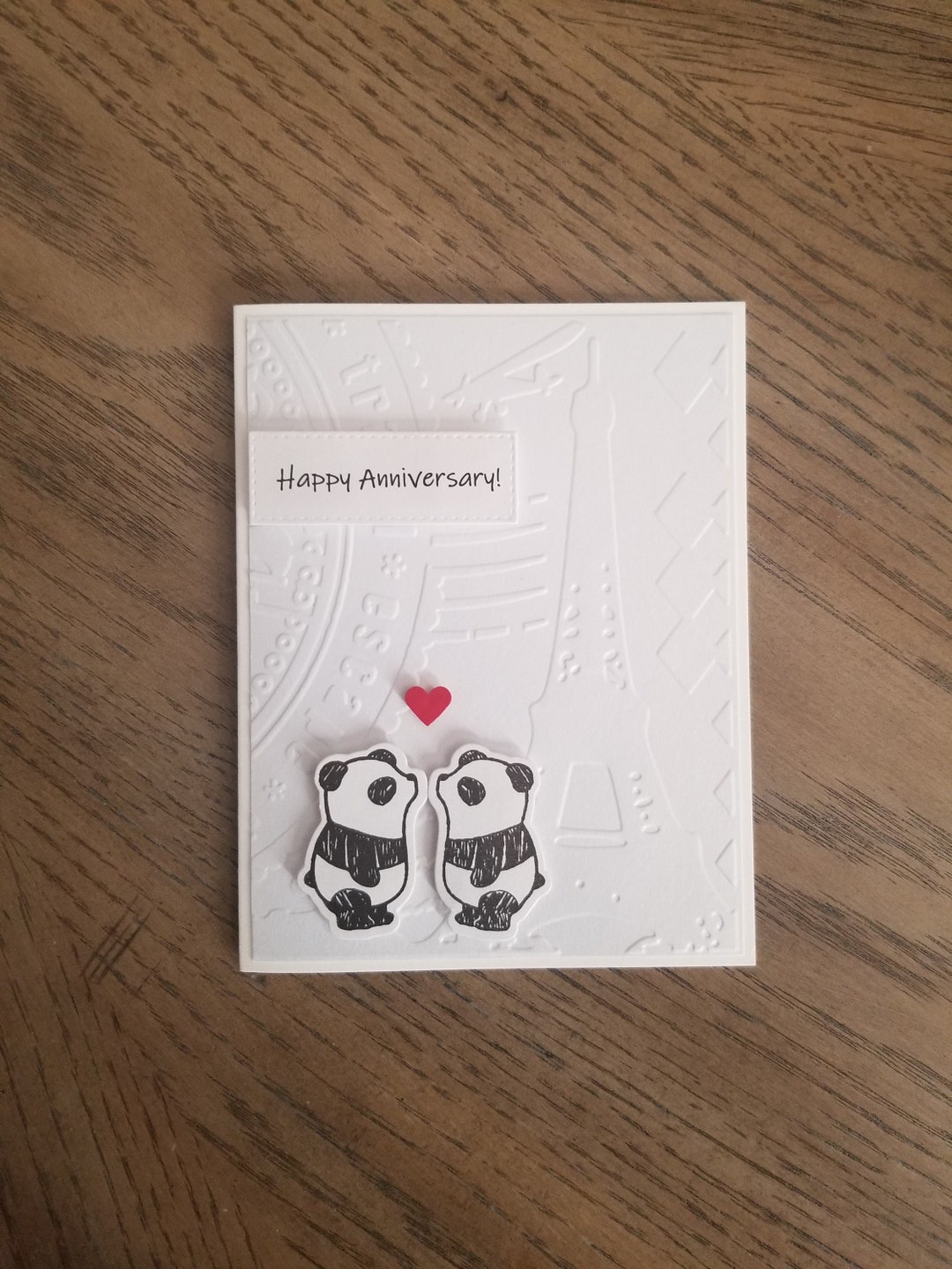 Panda Anniversary Card. Eiffel Tower With Pandas Anniversary - Etsy