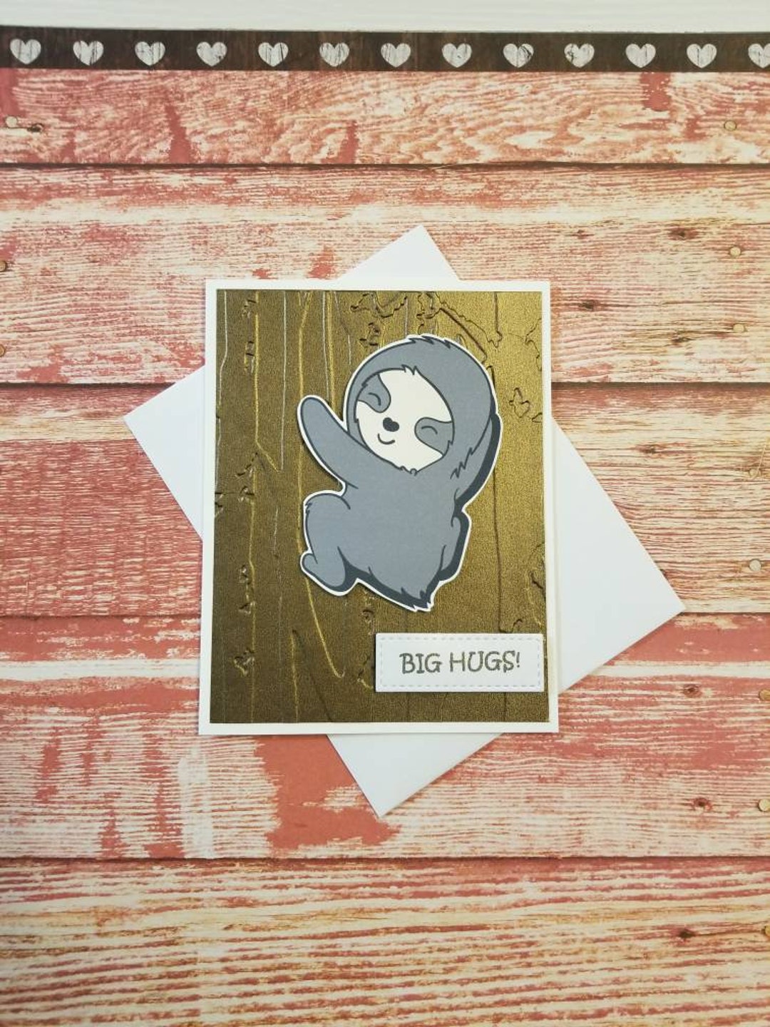 Sloth Hug Card. Big Hug Card. Sloth Just Because Card. Paper Hug. Long ...