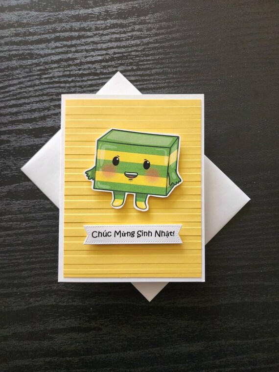 Vietnamese Birthday Card. Steam Layer Cake Card. Vietnamese - Etsy