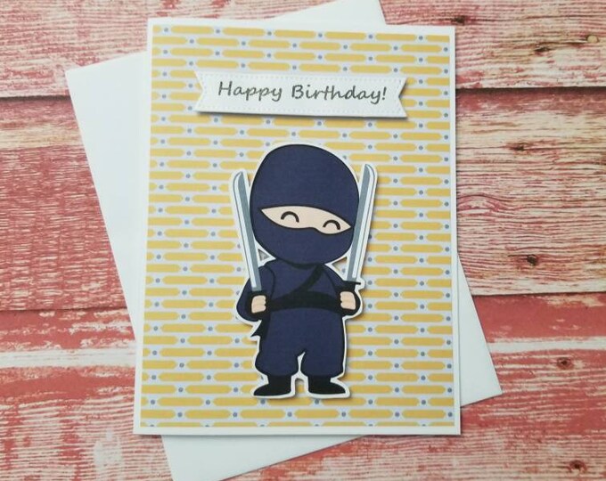 Ninja Birthday Card. Ninja Happy Birthday Card. Karate Happy Birthday ...