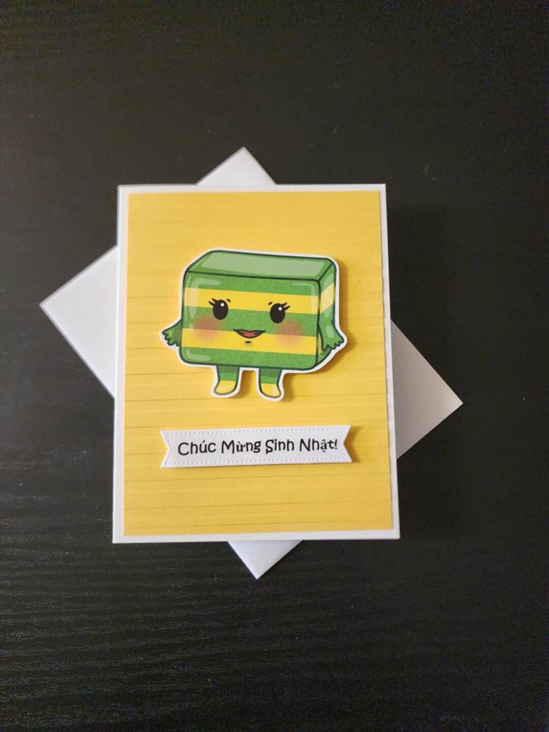Vietnamese Birthday Card. Steam Layer Cake Card. Vietnamese Happy ...