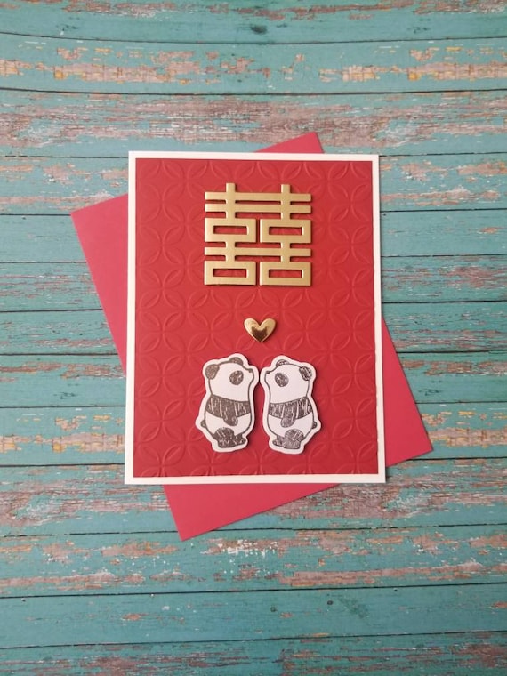 Panda Wedding Card. Wedding Card With Kissing Pandas. | Etsy