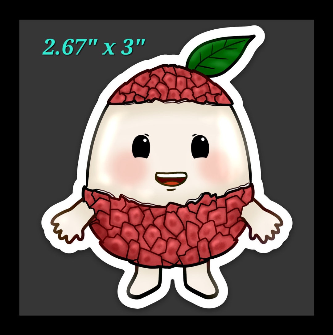 Lychee Sticker. Kawaii Sticker. Fruit Stickers. Asian Fruit Sticker ...