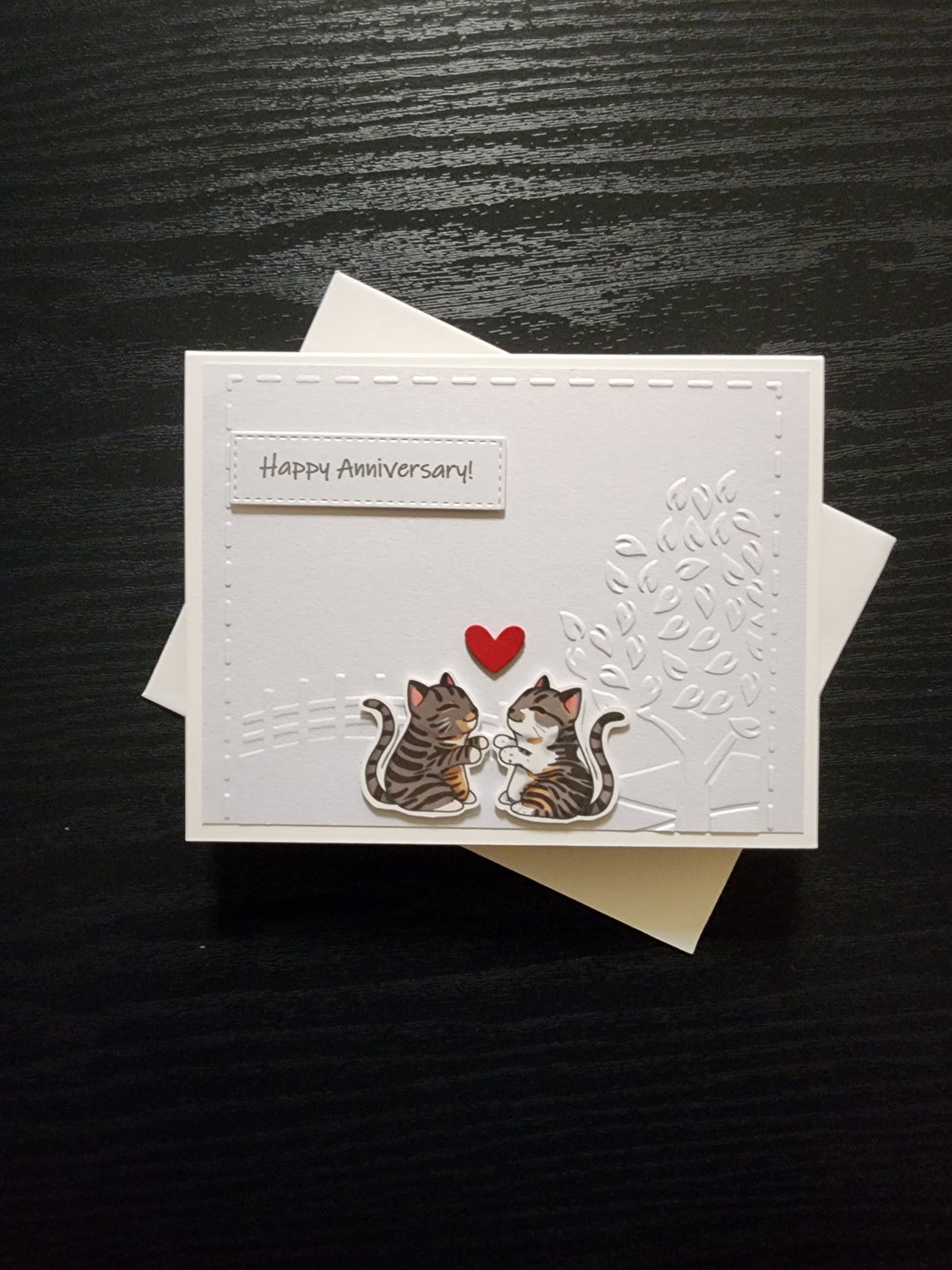 Cat Happy Anniversary Day Card. Cat Love Card. Kawaii Cat Anniversary ...