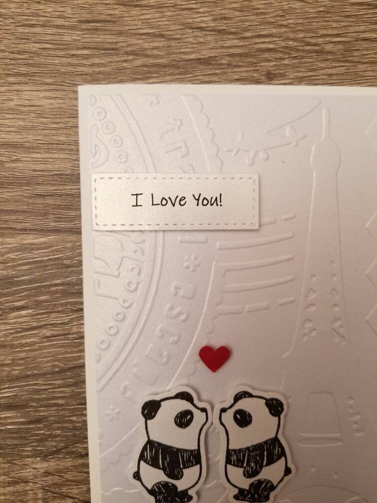 Panda I Love You Card. Panda Anniversary Card. Panda Love Card | Etsy