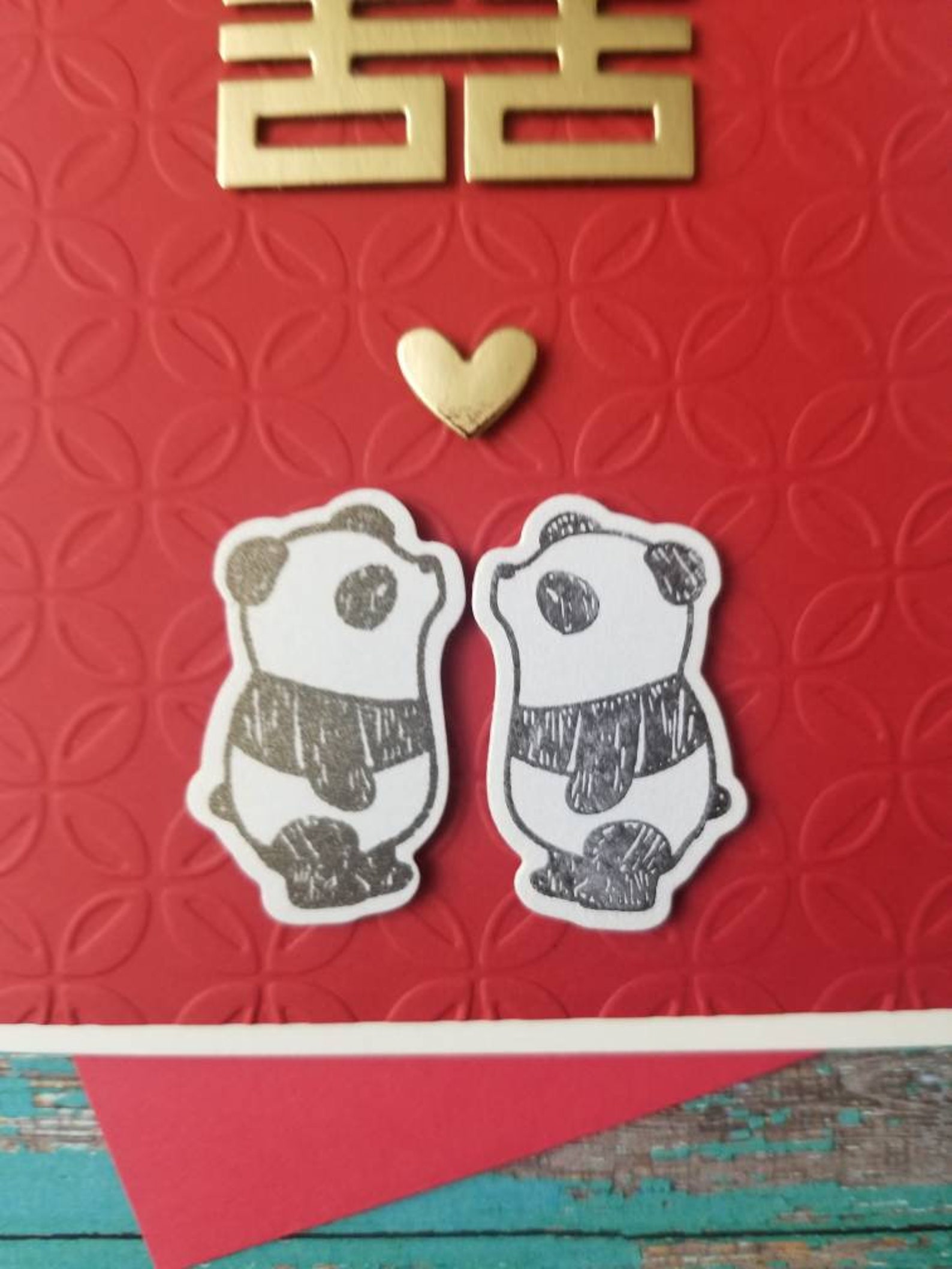 Panda Wedding Card. Wedding Card With Kissing Pandas. | Etsy
