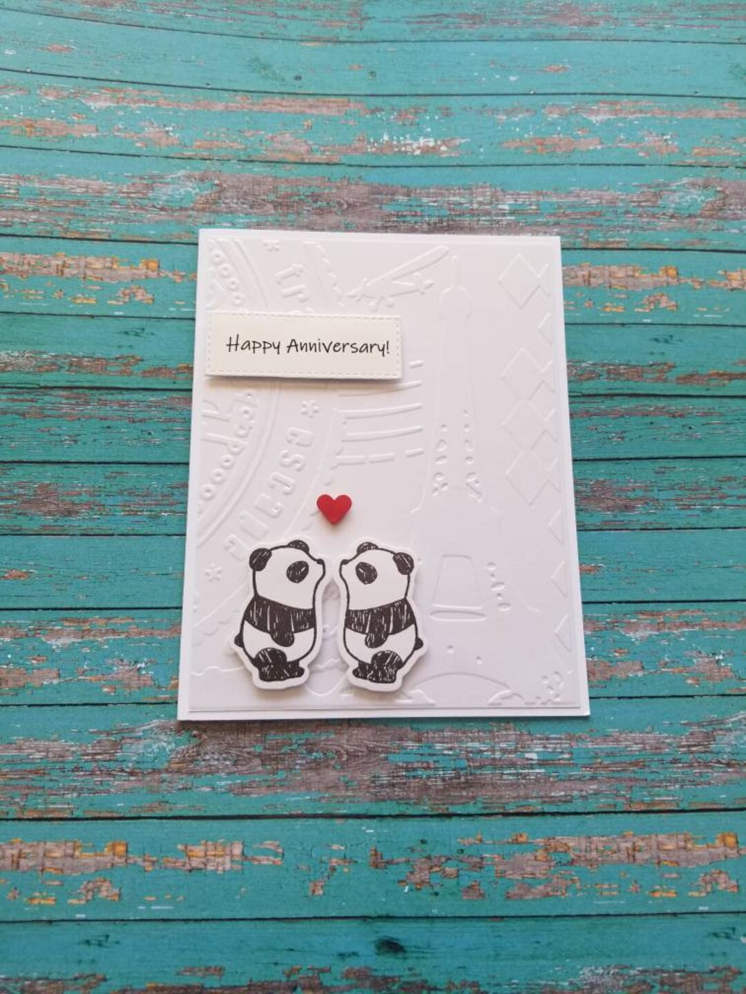 Panda Anniversary Card. Anniversary Card With Pandas. Kissing Panda ...