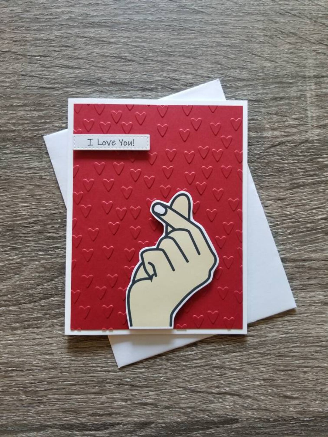 Finger Heart Love Card. I Love You Finger Gesture. Finger Heart ...