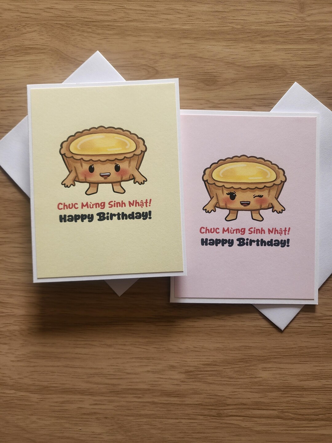 Vietnamese Birthday Card. Egg Tart Birthday Card. Vietnamese Happy ...
