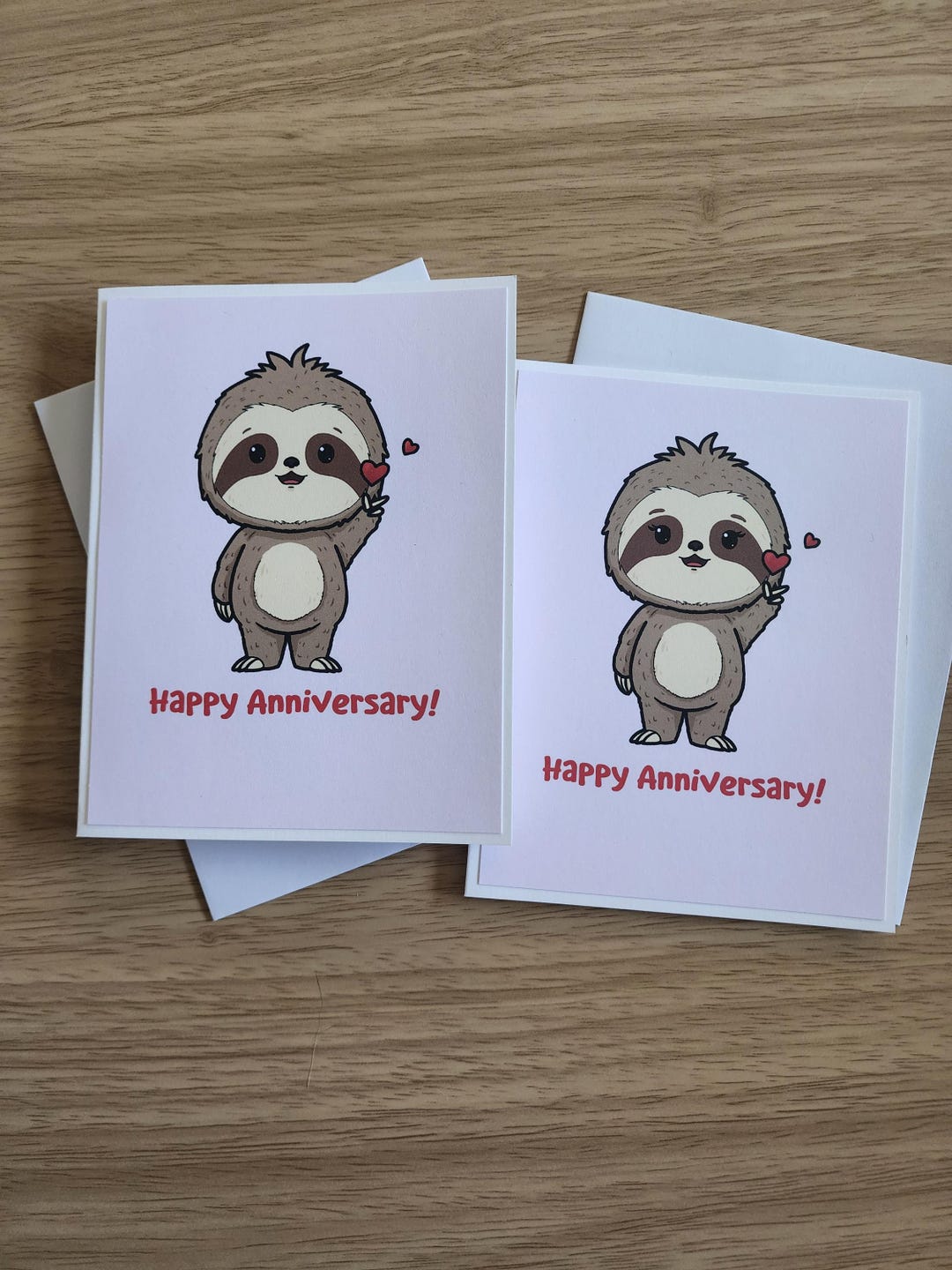 Sloth Anniversary Card. Anniversary Card With Sloths. Kissing Sloth ...