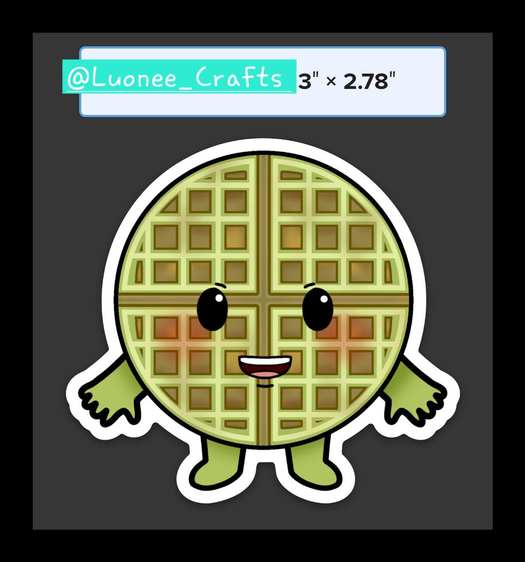Pandan Waffle Sticker. Kawaii Pandan Waffle Sticker. Vietnamese Snack ...