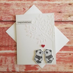 Panda Wedding Card. Wedding Card With Kissing Pandas. Congratulations ...