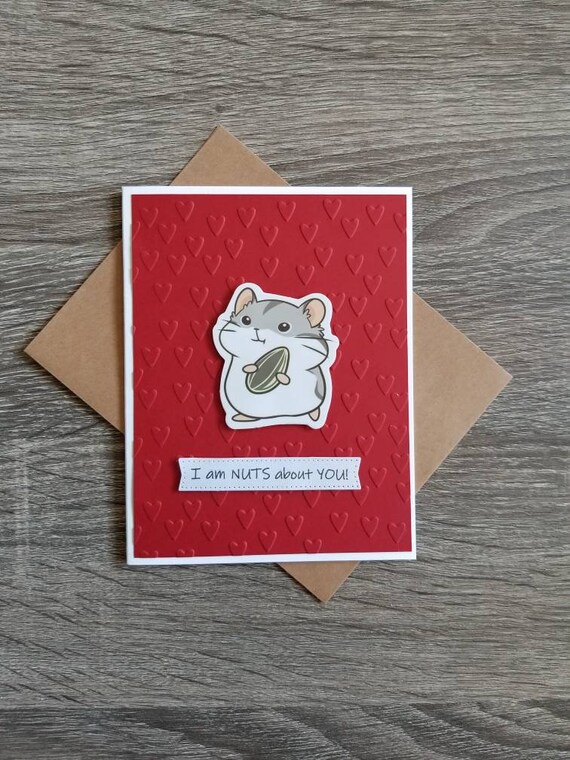 Hamster Love Card. Hamster Anniversary Card. I Am Nuts About - Etsy