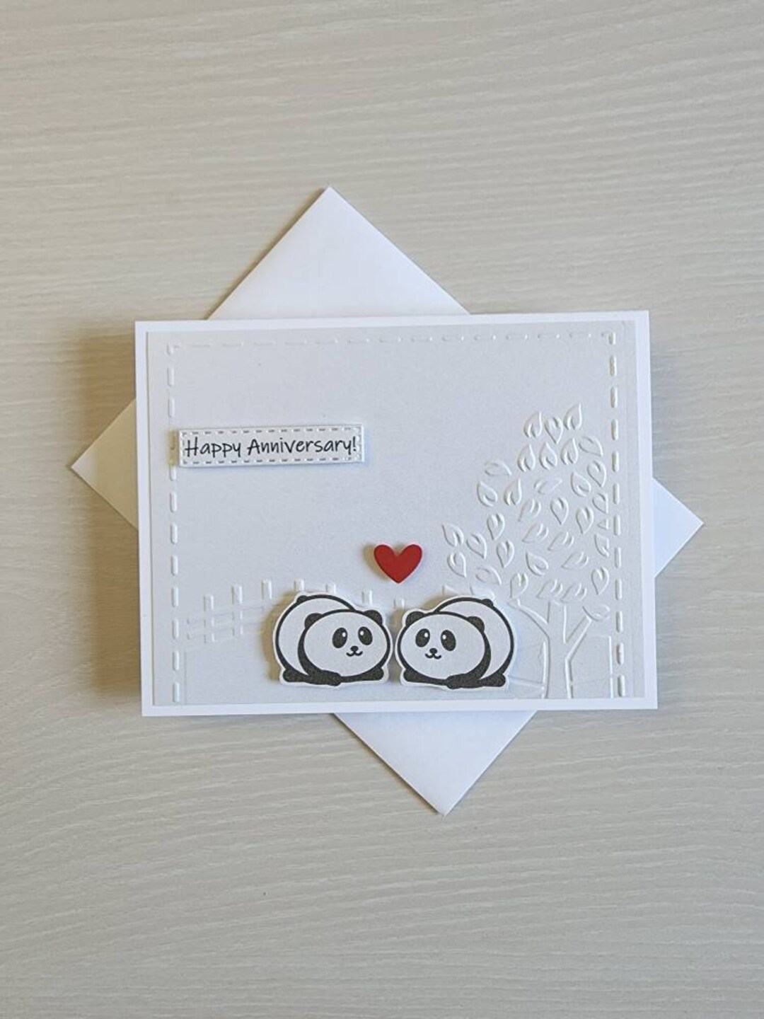 Panda Anniversary Card. Anniversary Card With Pandas. Kissing Panda ...