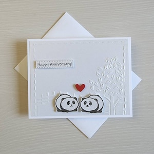 Panda Anniversary Card. Anniversary Card With Pandas. Kissing Panda ...