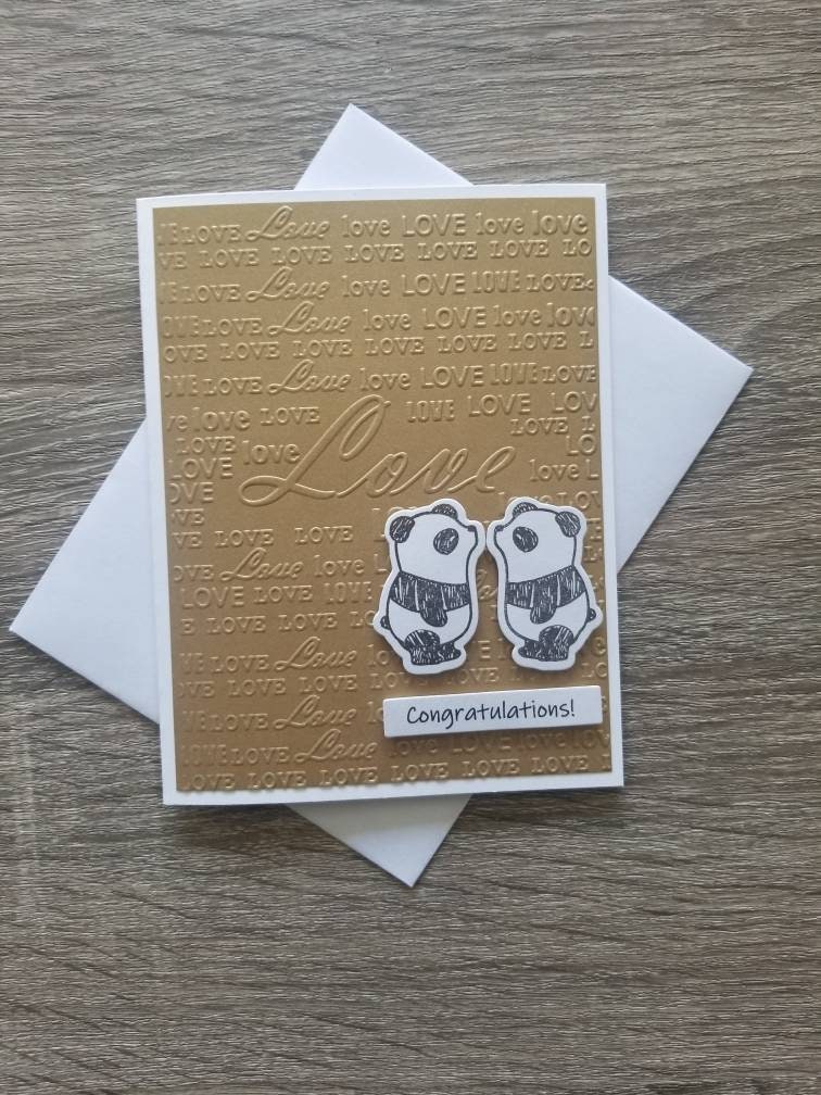 Panda Wedding card. Panda congratulations wedding card. Love | Etsy
