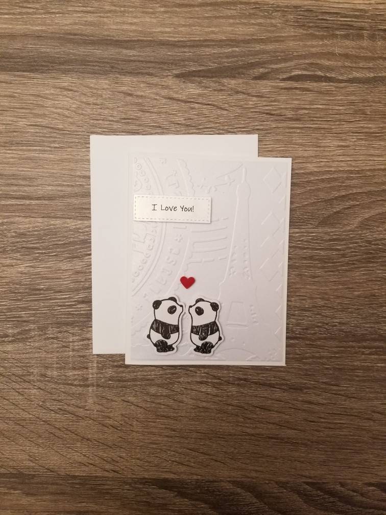 Panda I Love You Card. Panda Anniversary Card. Panda Love Card | Etsy