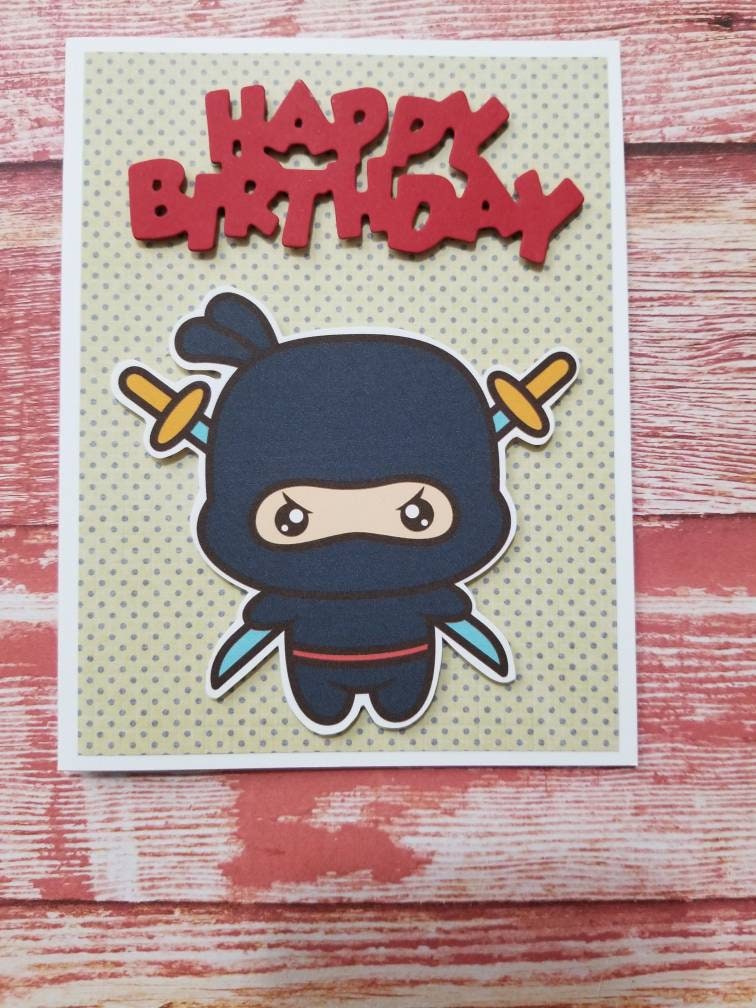 Ninja Happy Birthday Card. Ninja Birthday Card. Karate Happy - Etsy