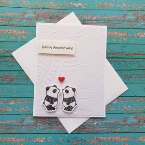 Panda Anniversary Card. Anniversary Card With Pandas. Kissing Panda ...