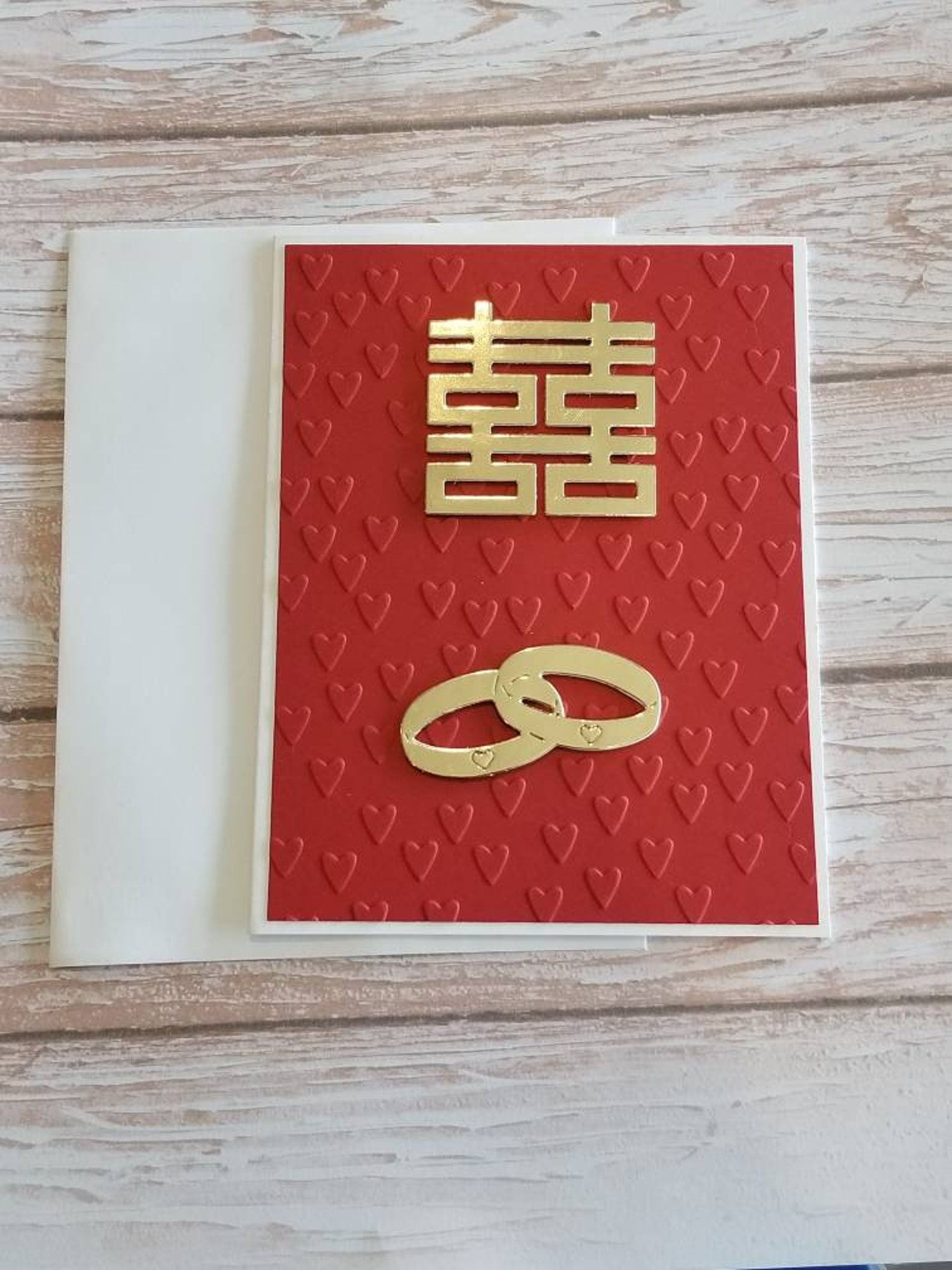 Chinese Wedding Card. Wedding Card With Chinese Calligraphy. Double ...