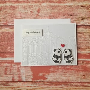Panda Wedding Card. Wedding Card With Kissing Pandas. Panda ...