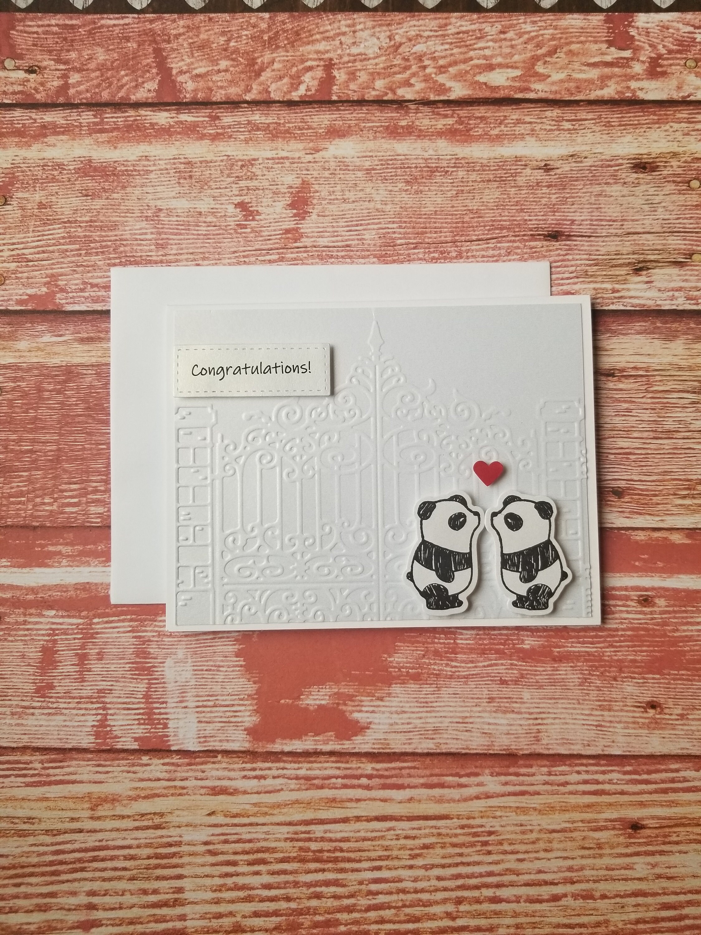 Panda wedding card. Wedding card with kissing pandas. Panda | Etsy