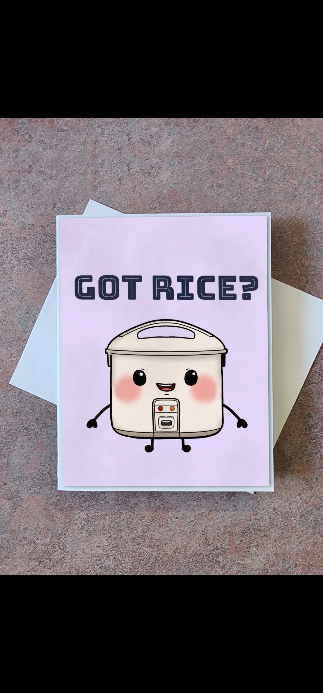 Got Rice Card! Rice Cooker Just Card Because Card. Rice Pun Card. Food ...