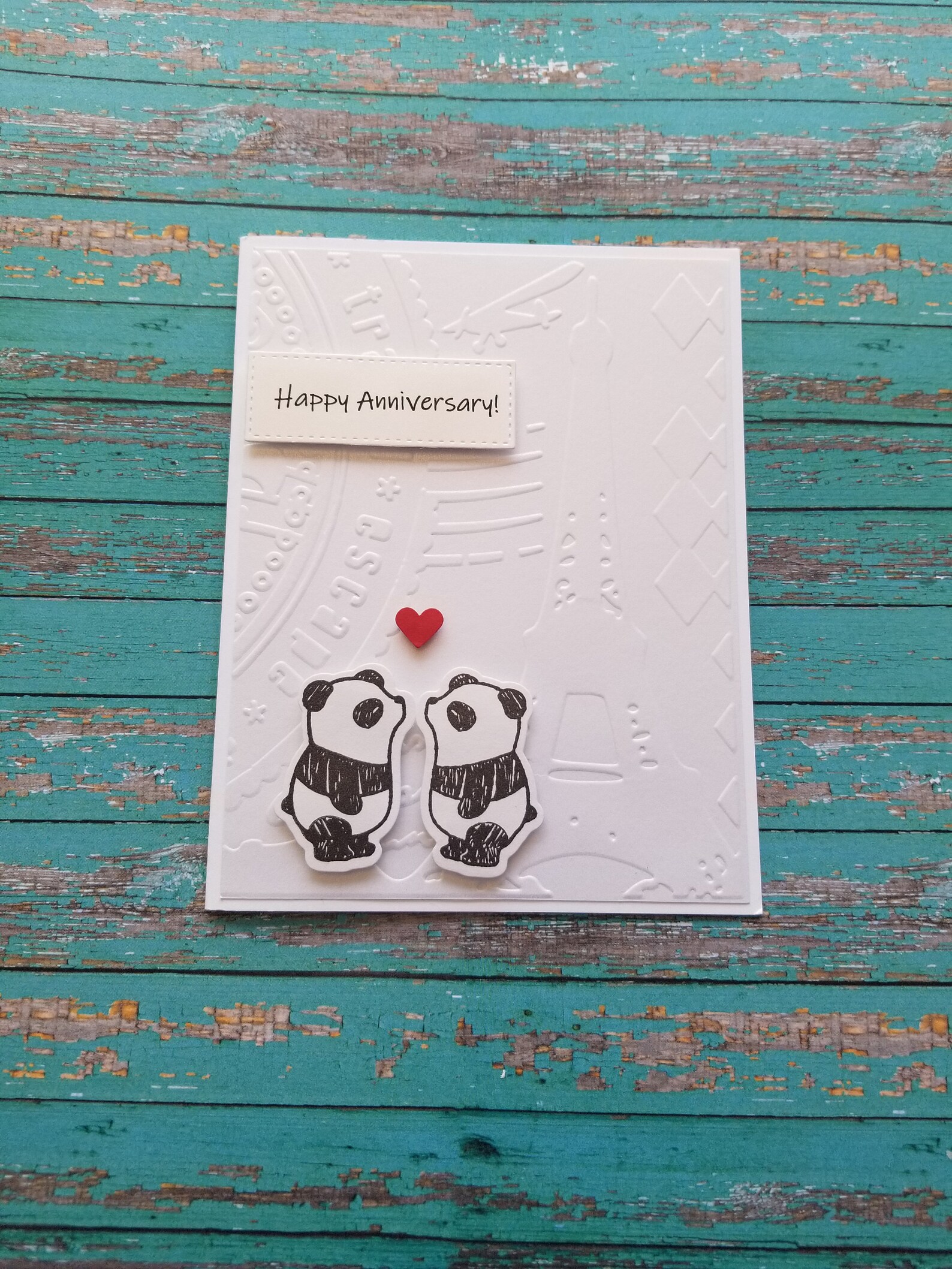 Panda anniversary card. Anniversary card with pandas. Kissing | Etsy