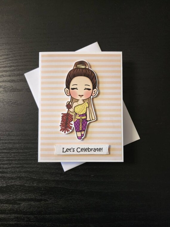 Khmer Girl Card. Cambodian Girl Card. Khmer New Year. - Etsy