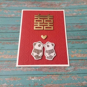 Panda Wedding Card. Wedding Card With Kissing Pandas. Congratulations ...
