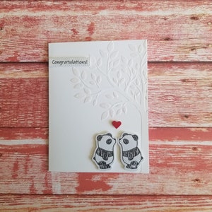 Panda Wedding Card. Wedding Card With Kissing Pandas. Congratulations ...